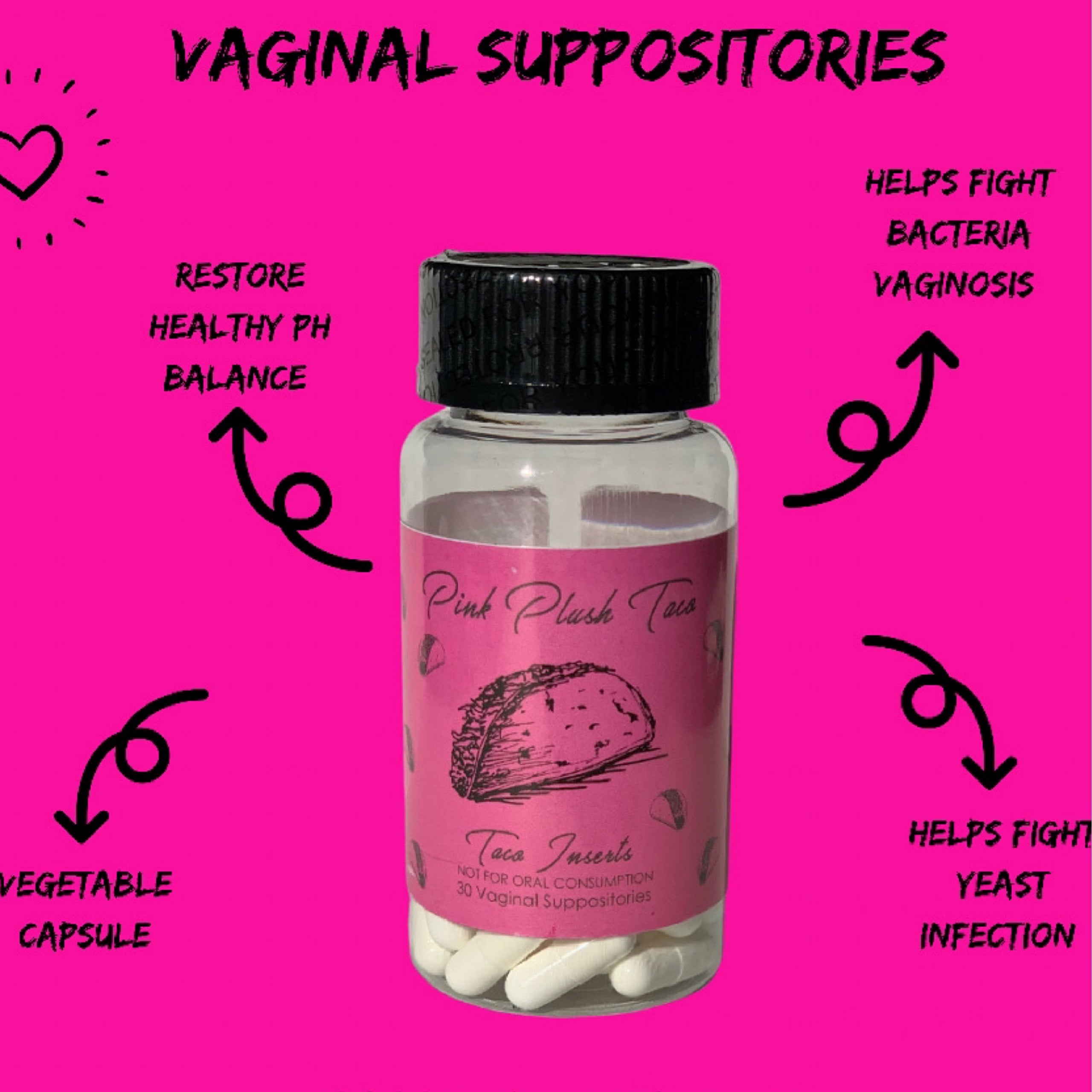 Vaginal Boric Acid Suppositories w/ Applicator Inserts | Pink Plush ...